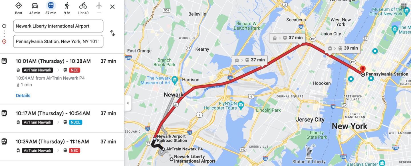 6 Best Ways To Get From Newark Airport To Manhattan